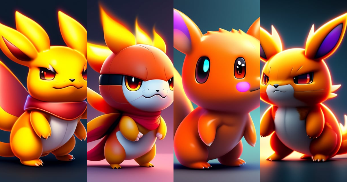 Lexica - A futuristic pokemon, fire, legendary, cute, really cute, cozy ...