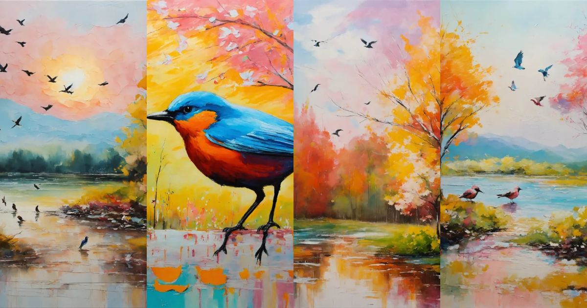 Lexica - Draw an abstract painting, mixing acrylics, palette knife and ...