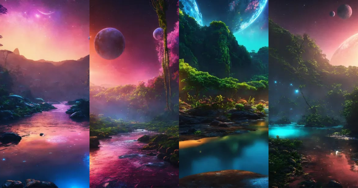 Lexica - Draw a award winning photograph of a alien planet jungle with ...