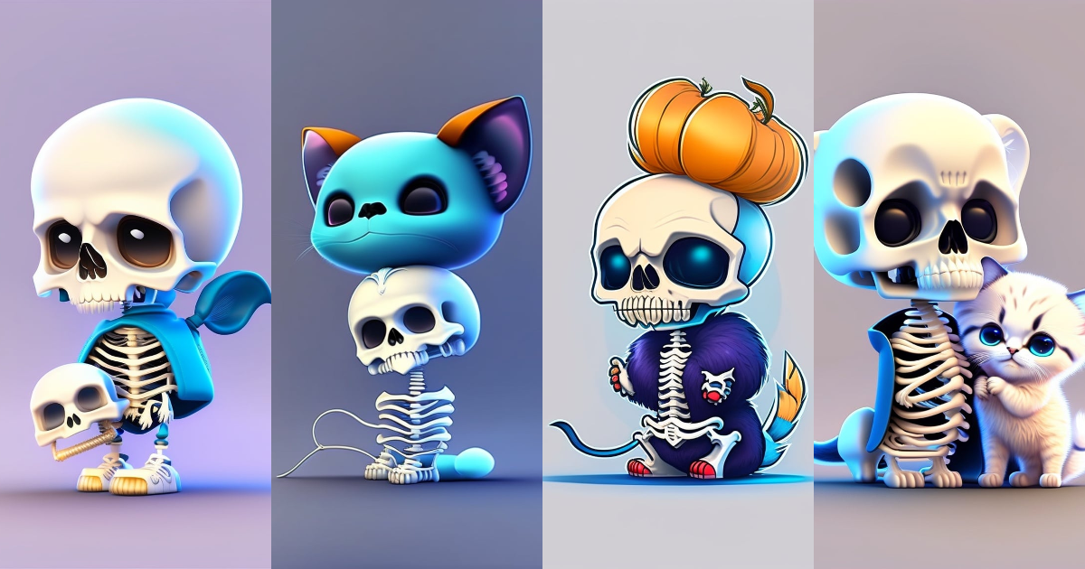 Lexica - Cute and adorable cartoon skeleton baby, bones, super cute ...