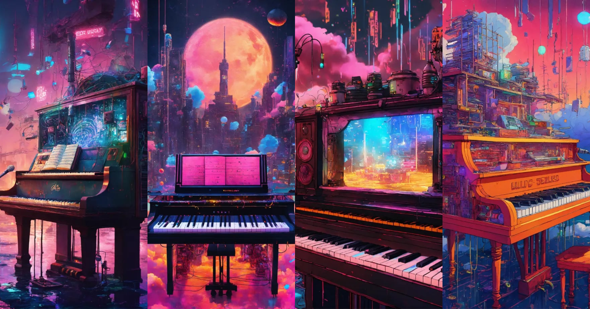 Lexica - A old fashion microphone infused into a floating cyberpunk ...