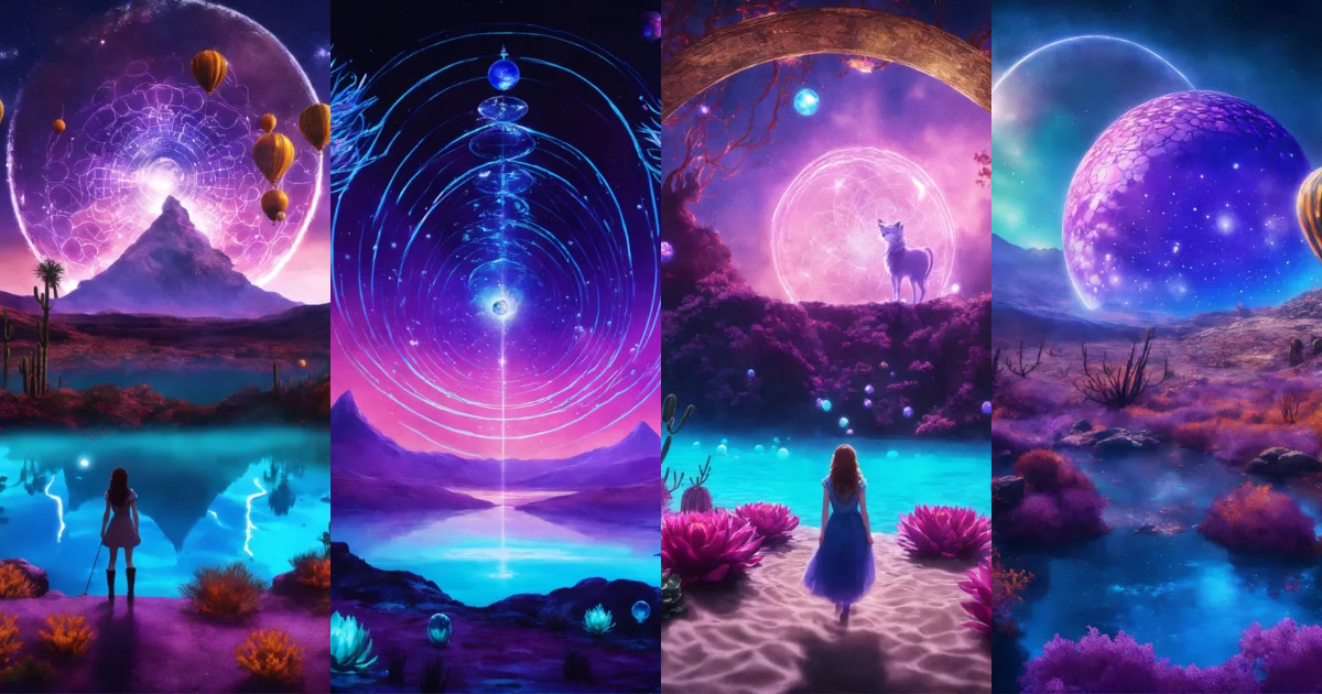 Lexica - Underwater long exposure photography, a giant purple desert ...