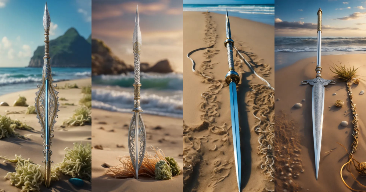 Lexica - 8k, picture of a narrow and delicate toothed spear with sharp ...