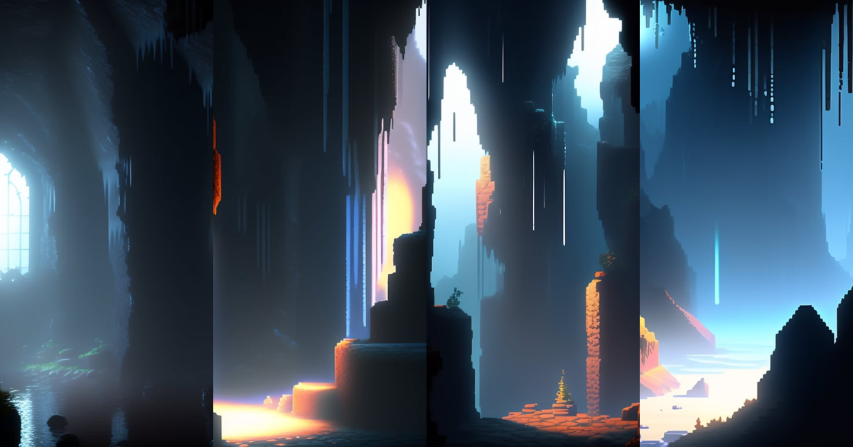 Lexica - Dark pixelated dungeon with sunlight, cobwebs , spooky, white ...