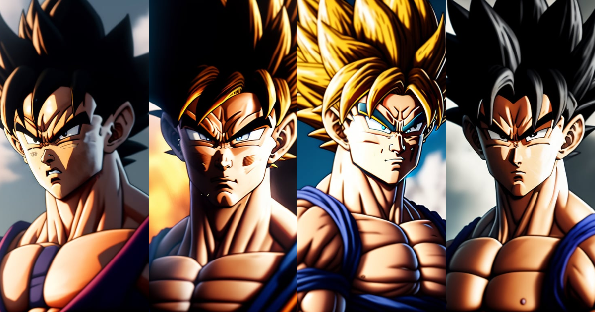 Lexica - Goku face from Dragon Ball Z, realistic, detailed