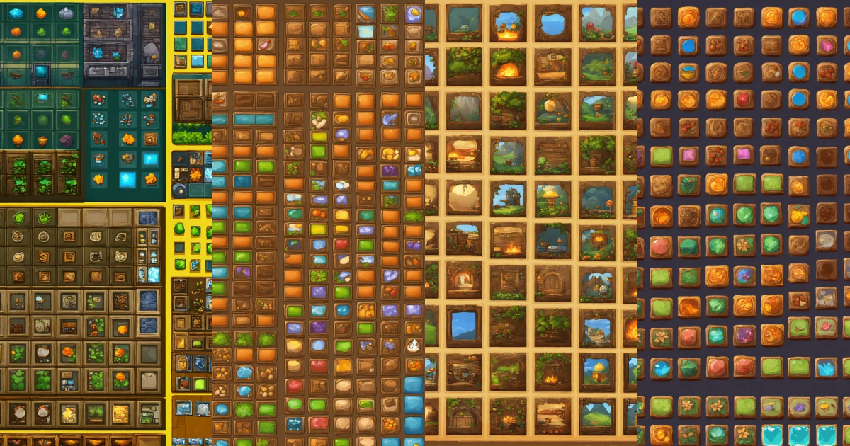 Lexica - Video game asset tile set, sprite sheet, 32x32