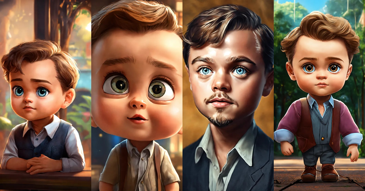 Lexica - Leonardo DiCaprio cute baby cartoon ultra realist big eyes