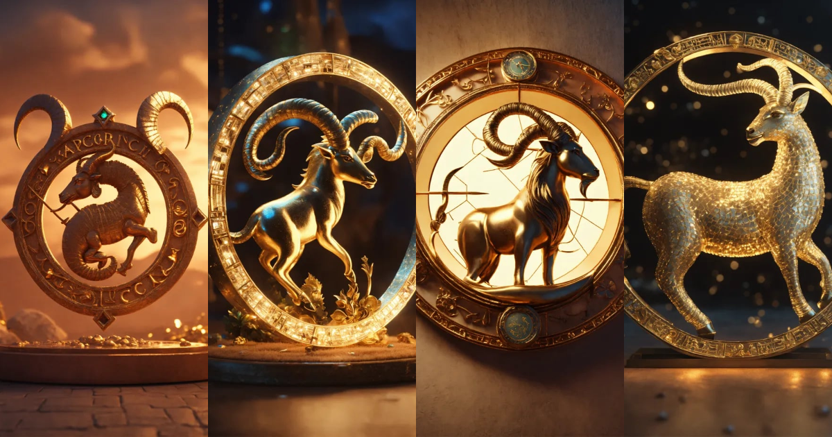 Lexica - Capricorn zodiac symbol,3d, detailed, cinematic light