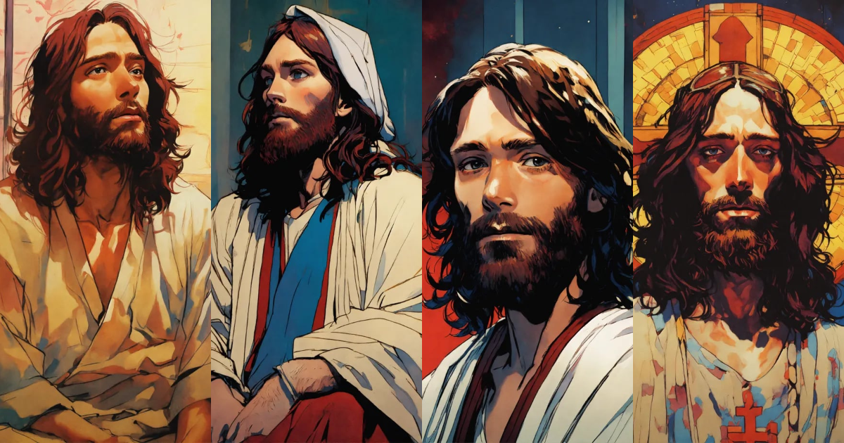 Lexica - Jesus portrait by jamie hewlett, ape NFT collection, manga ...