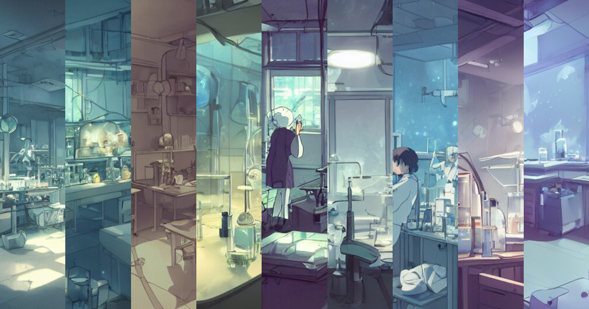 Lexica - A bio laboratory, crystal lights, mysterious atmosphere, cel ...