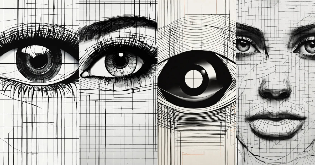 Lexica - Create a sketch of the abstract eye silhouette, black, single ...