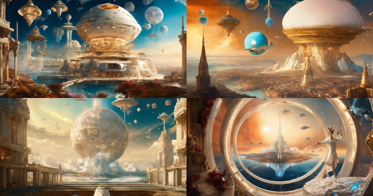Lexica - Large landscape Photography, a large futuristic white marble ...