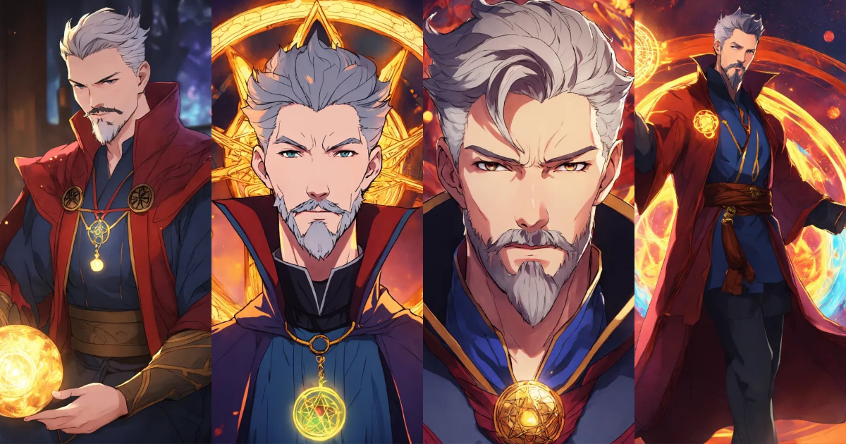 Lexica - Father witch magical anime short hair no beard dr strange