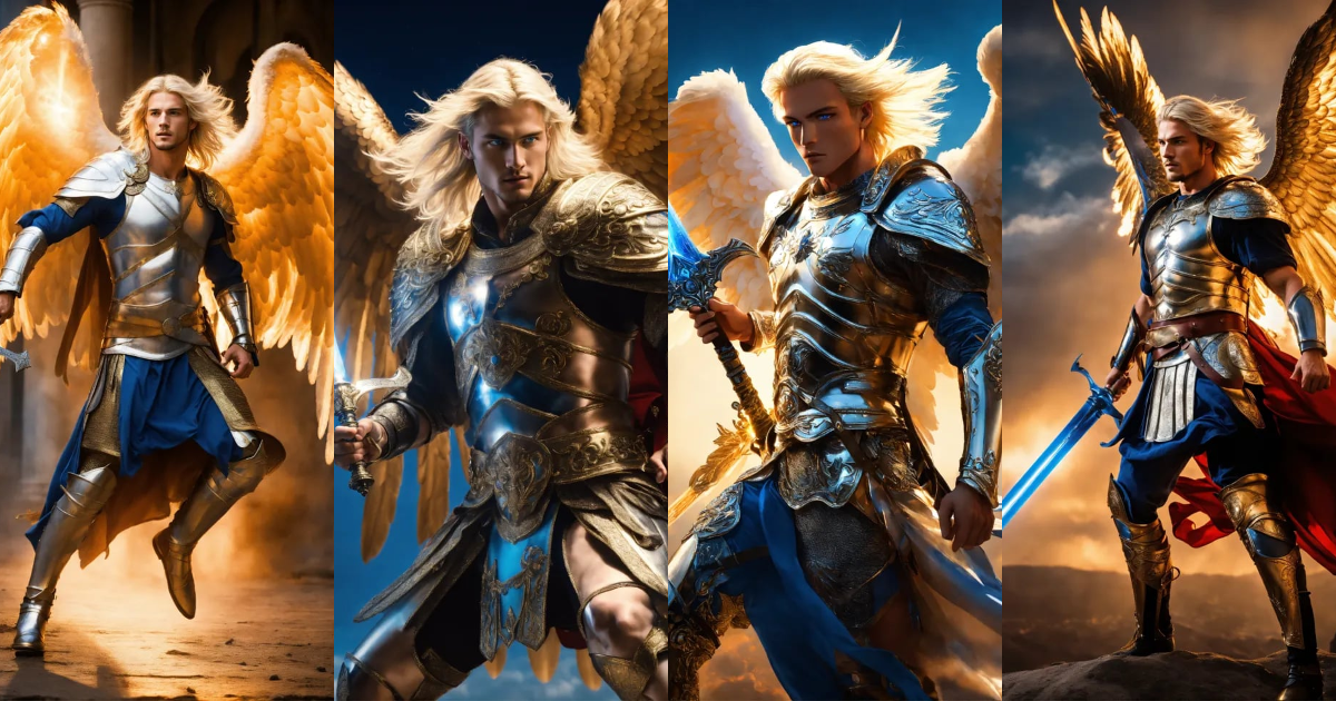 Lexica - Action photograph, 25 year old supermodel handsome St. Michael ...