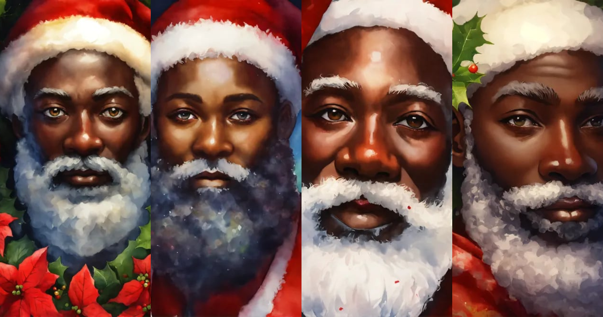 Lexica - Deep complexion Black Santa Claus. Bright moist and soulful ...