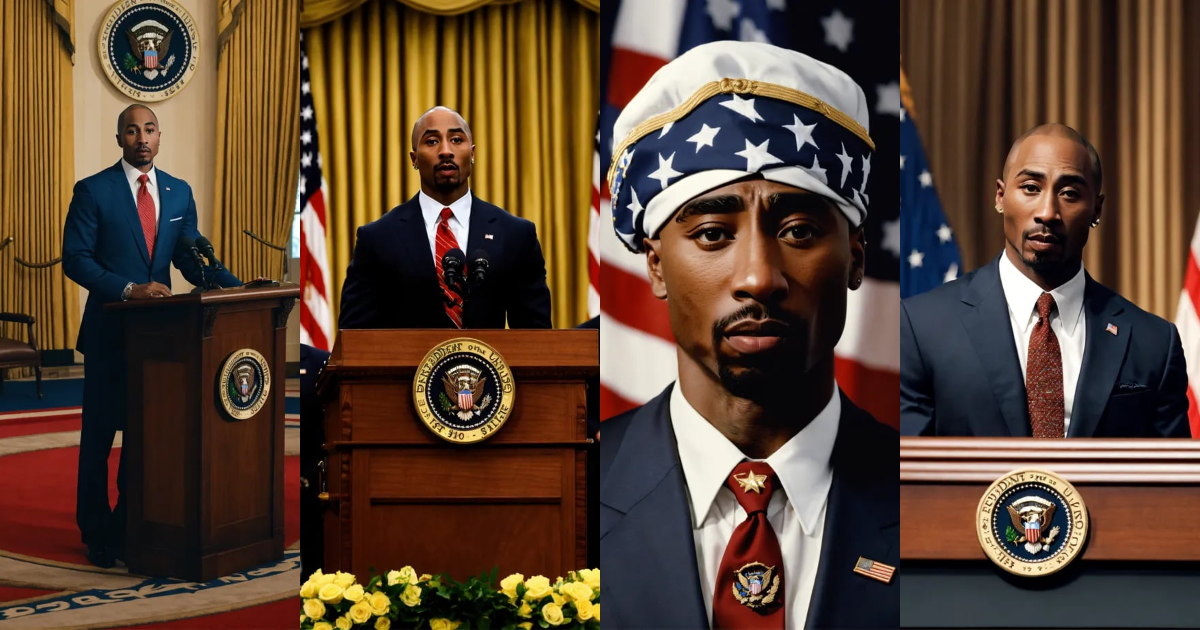 Lexica - Tupac Shakur as the President of the United States. High ...