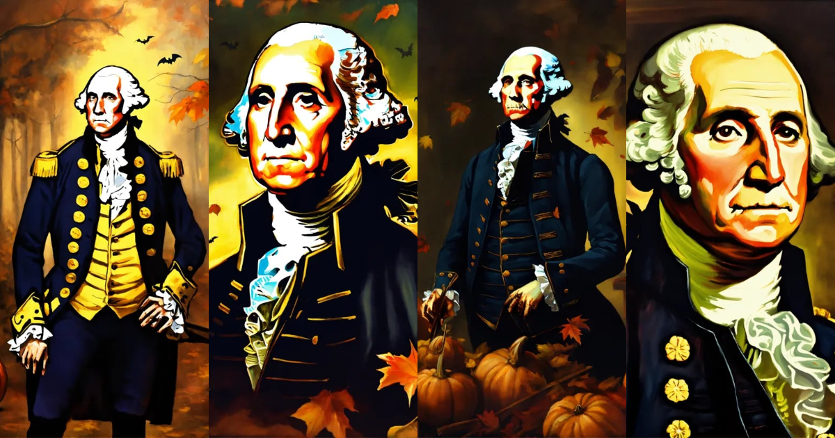 Lexica - A painting of zombie George Washington. halloween, spooky ...