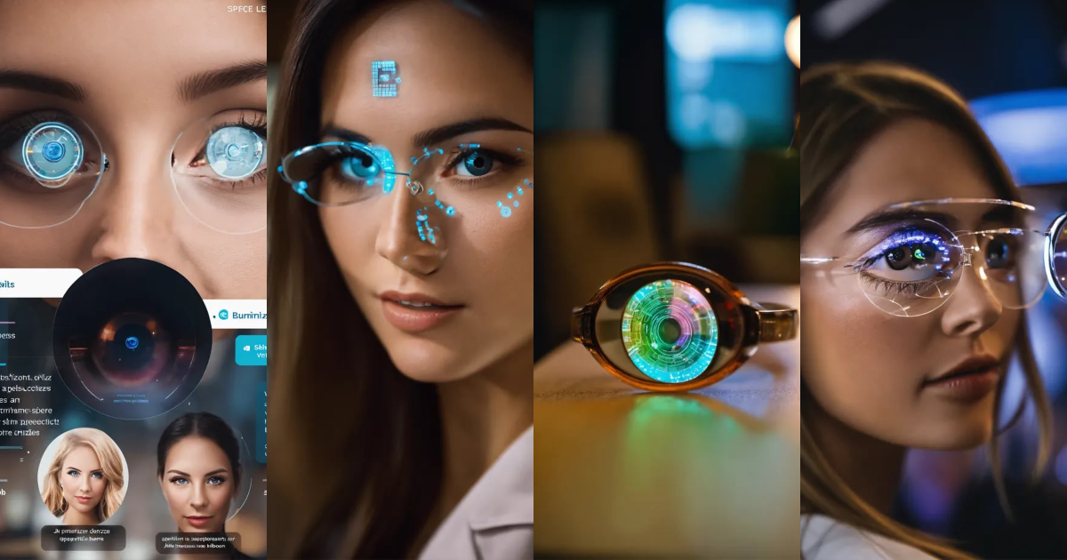 Lexica - A person has these smart contact lenses on, so she is in a ...