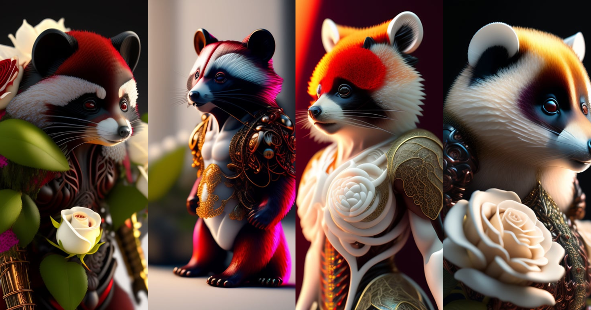 Lexica - Complex 3d render ultra detailed of a male death tanuki ...