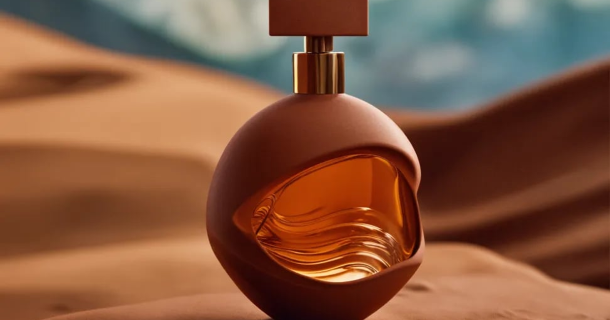 Lexica - 3D abstract modeling clay perfume bottle. brown skin human ...