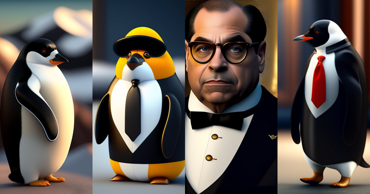 Lexica - Jerry nadler dressed as a penguin, wearing a monocle, 3d ...