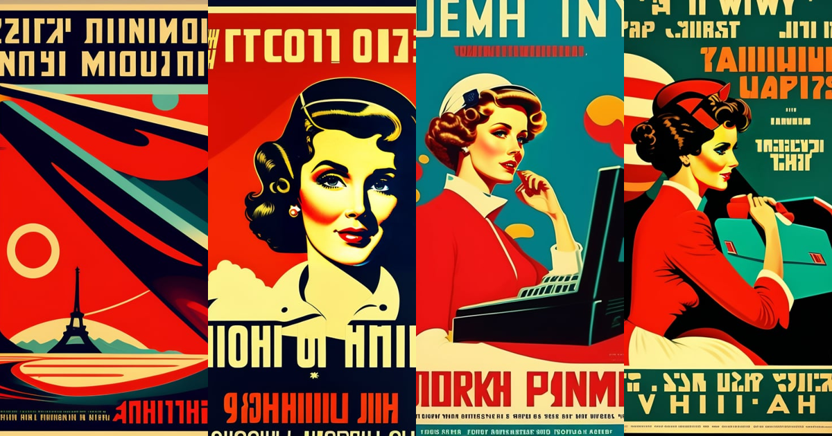 Lexica - Retro propaganda poster for sending emails