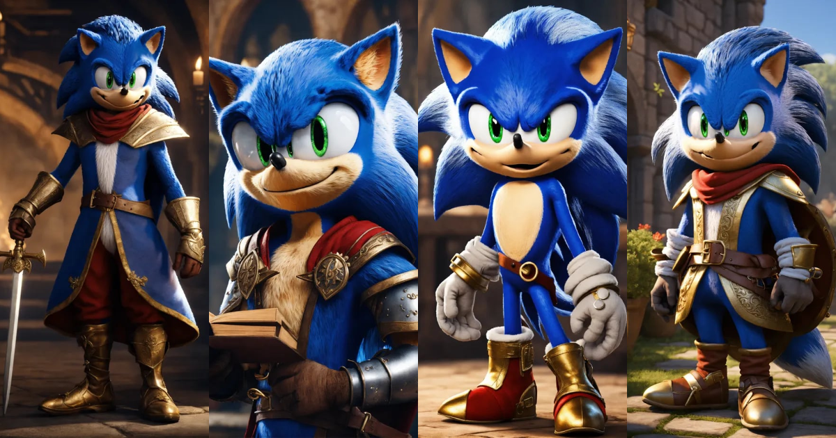 Lexica - Sonic the Hedgehog dressed in a medieval clothes, highly ...