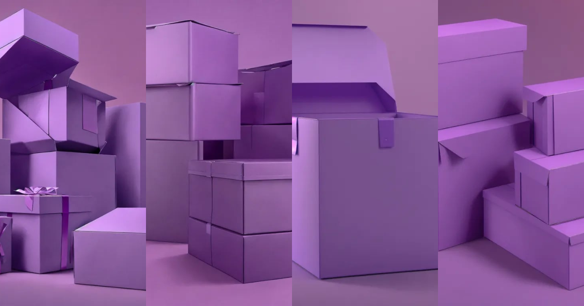 Lexica - Purple packaging box on a purple background, unreal engine ...