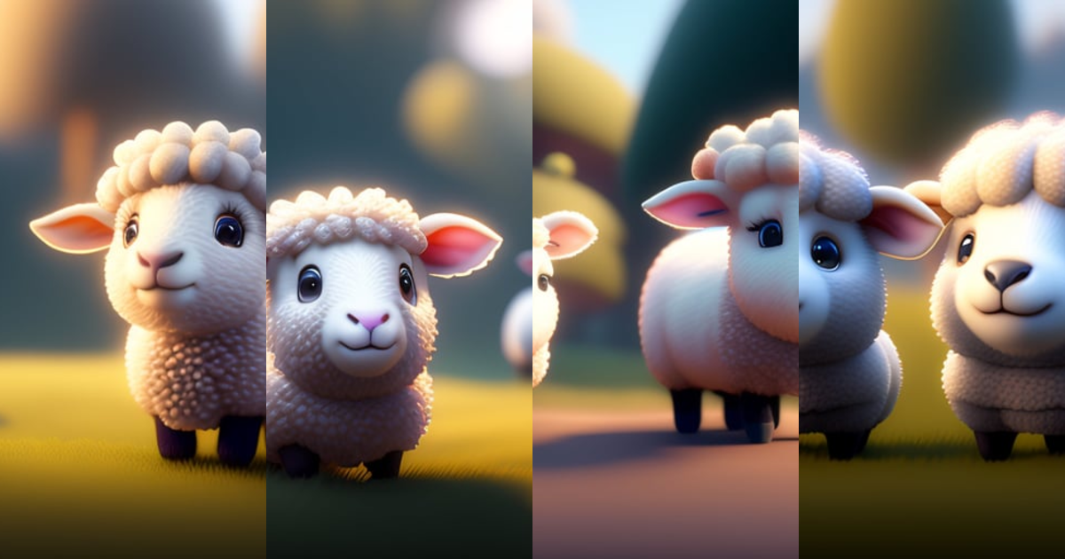 Lexica - Cute adorable little sheep waving and smiling greeting me ...