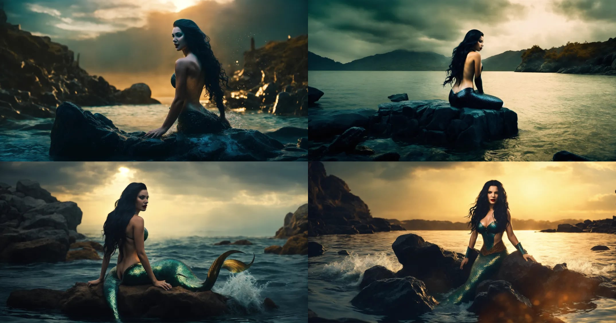 Lexica - Create a 4k detailed stereoscopic photo of an evil mermaid ...