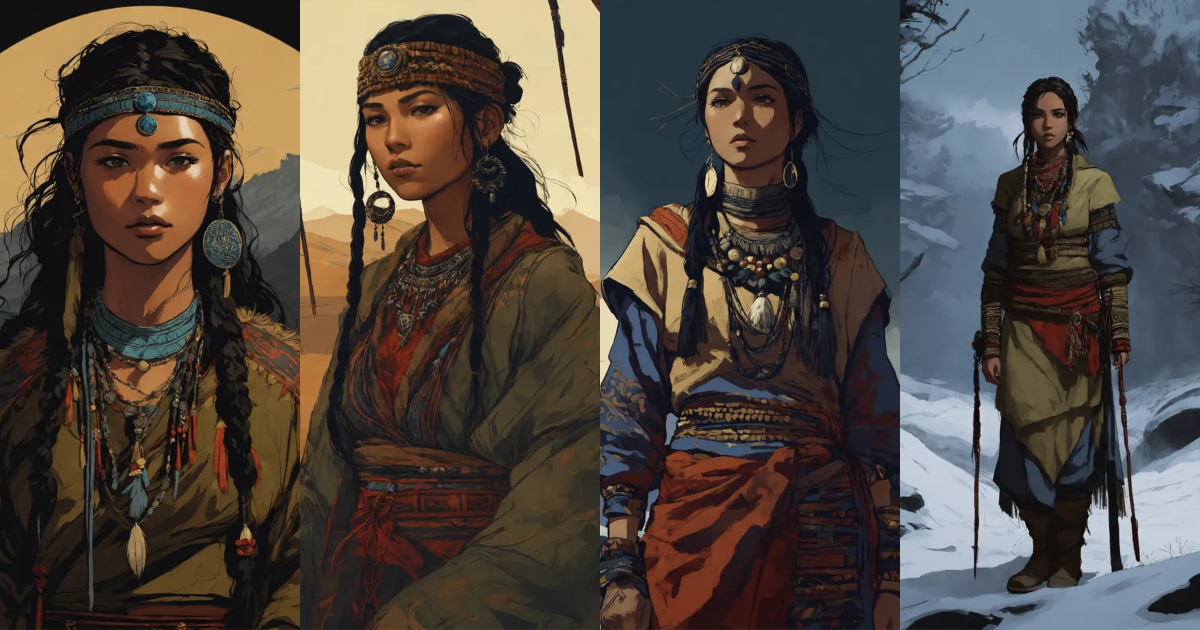 Lexica - Illustration of a young Sámi woman in the style of Bernie ...