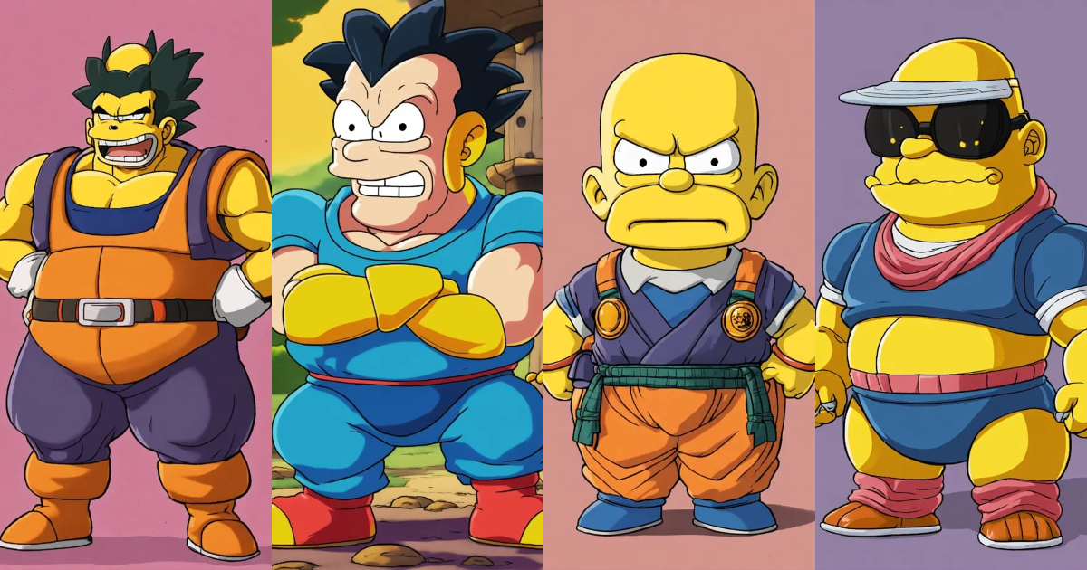 Lexica - Oolong from Dragon Ball Z as style of The Simpsons