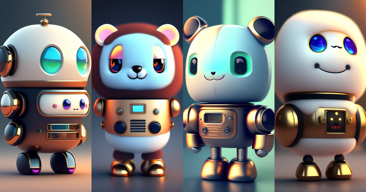 Lexica - Design me a cute, fluffy and charming robot cartoon character ...
