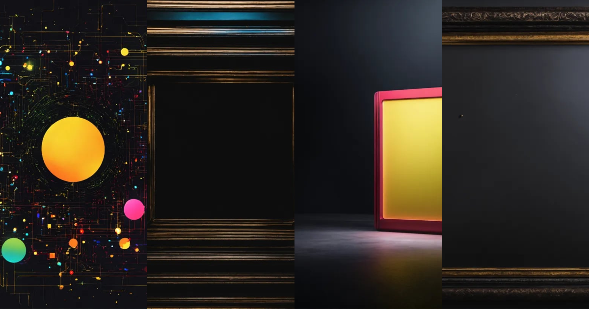 Lexica - Sign without text, black background, a lot of space around