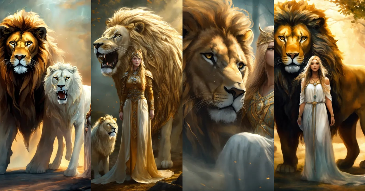 Lexica - Woman, norse mythology, lion spirit with ghost shaped ...