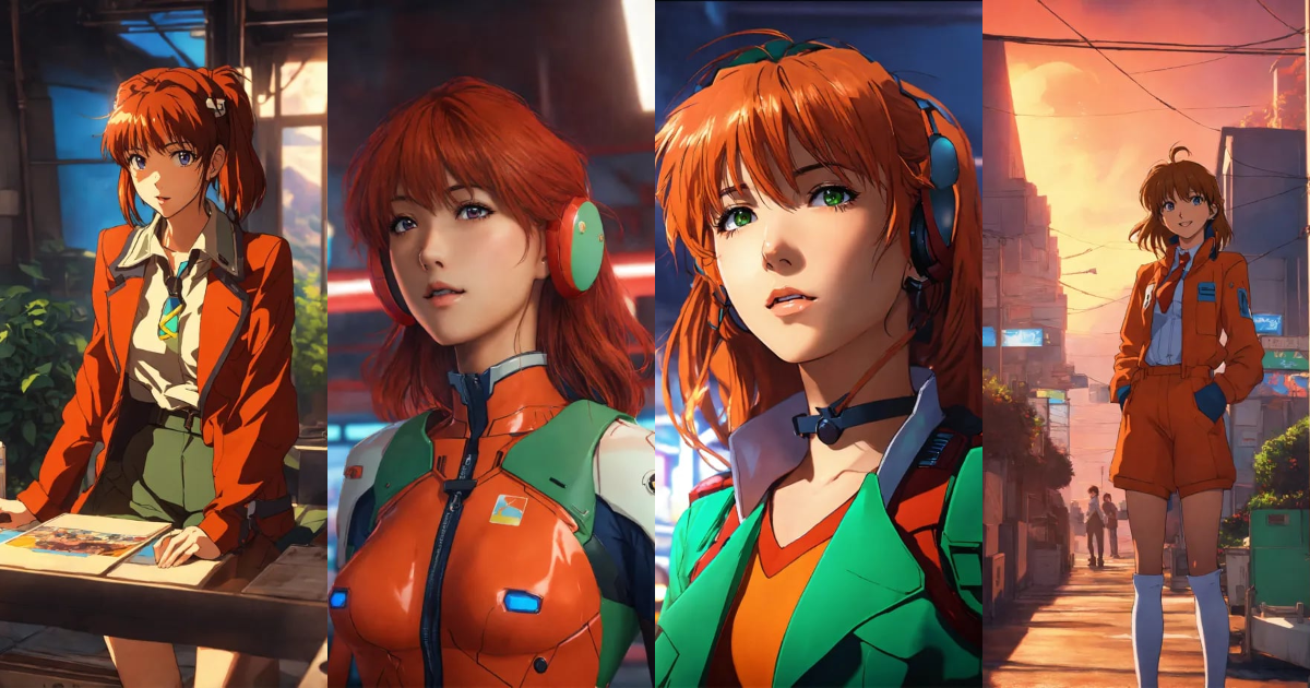 Lexica - Anime art of Asuka from Neon Genesis Evangelion, sunny ...