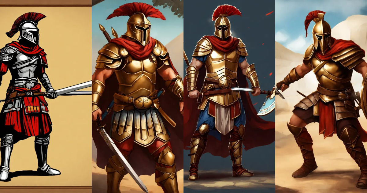 Lexica - Greek hoplite assassin, game icon, fantasy style, digital ...