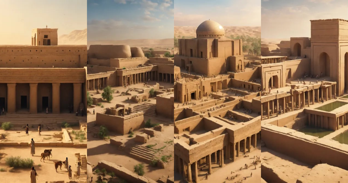 Lexica - Ancient city Mesopotamia. Ancient buildings, 811-806 BC. hyperrealism, 8k post ...