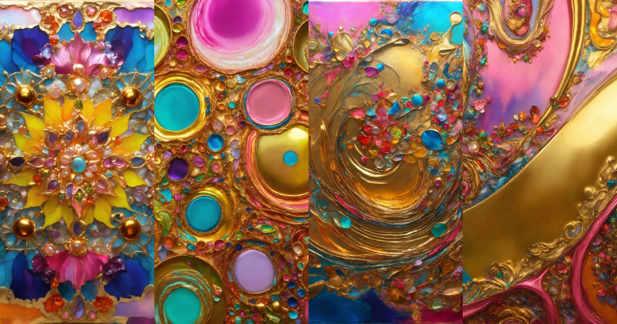 Lexica - Colorful abstract painting oil and water complex complicated ...