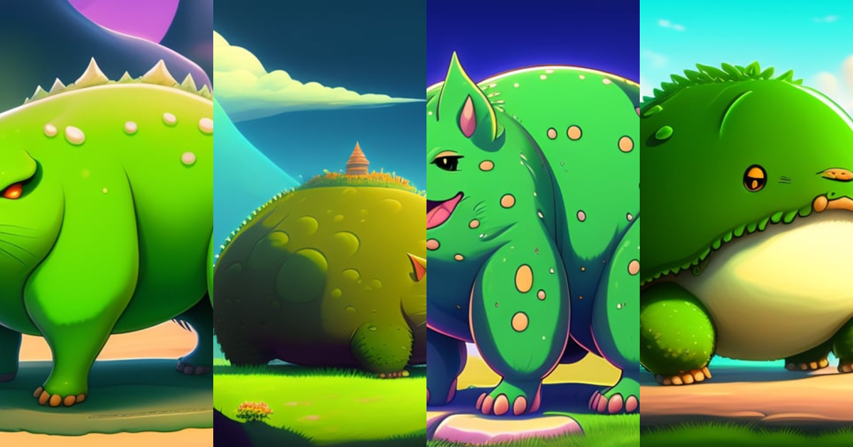 Lexica - Top down full body view of a slime monster fantasy ghibli art ...