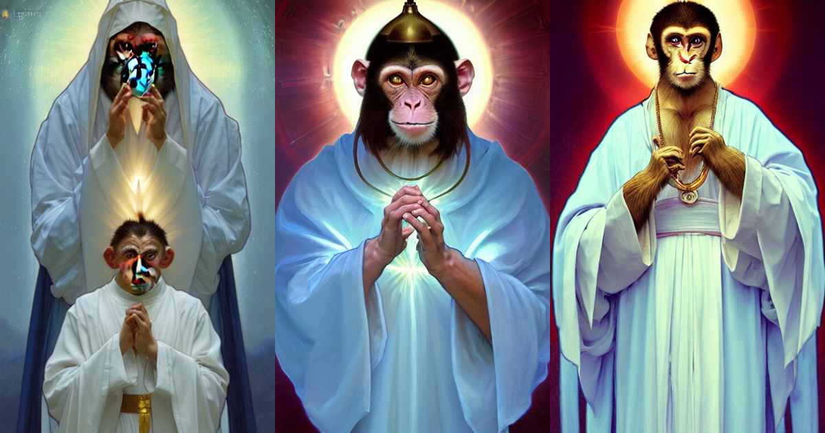 Lexica - Bizantine icon portrait of a monkey dressed as a priest ...