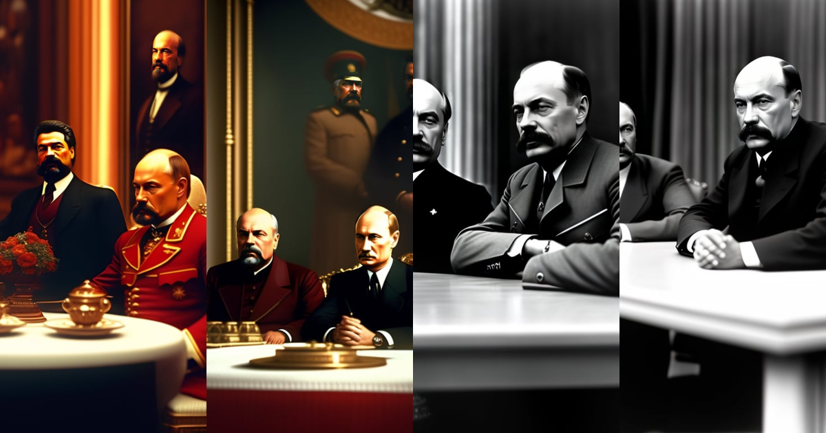 Lexica - Lenin stalin and putin sitting on an table together