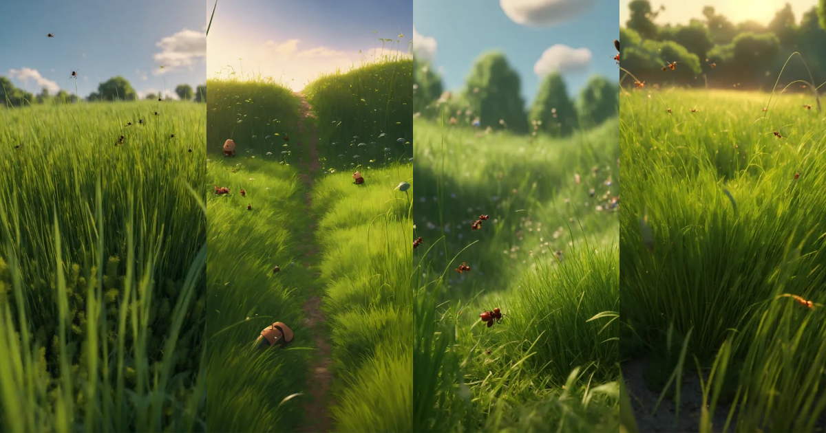 Lexica - The grass as seen from the height of the ants, very tall grass ...