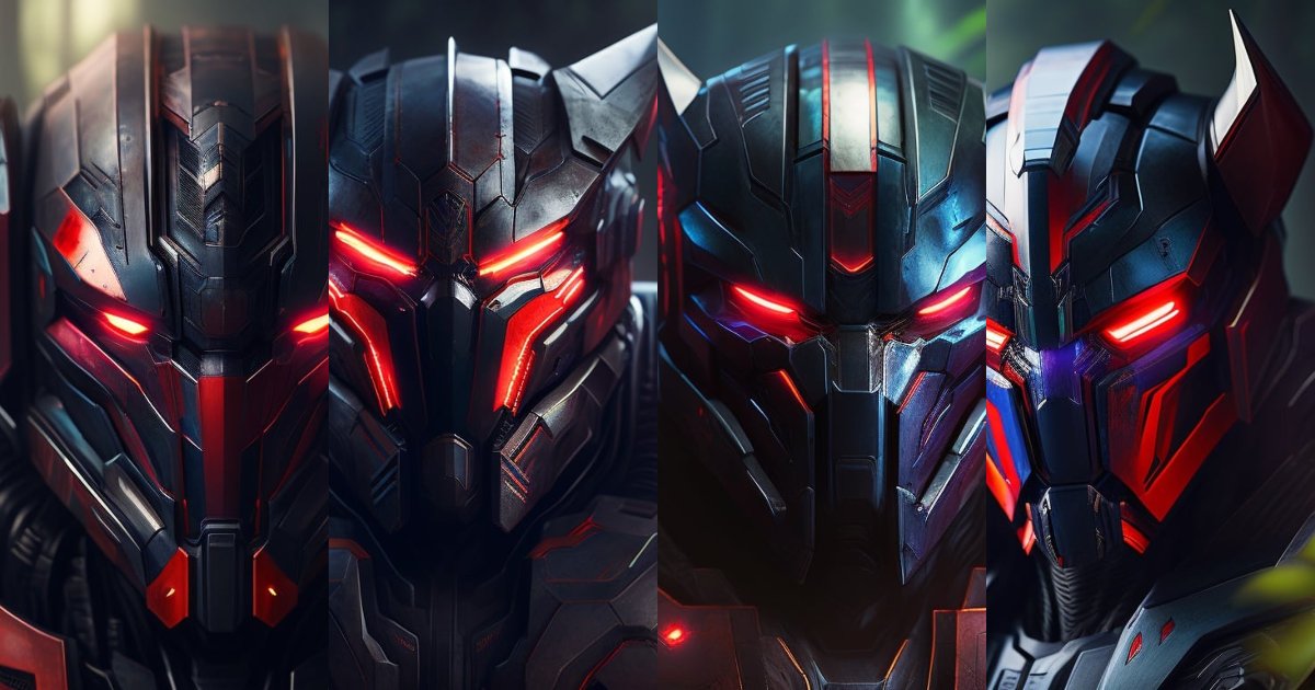 Lexica - Optimus Prime, Dark Jungle, Red Eyes, Horror, Mysterious