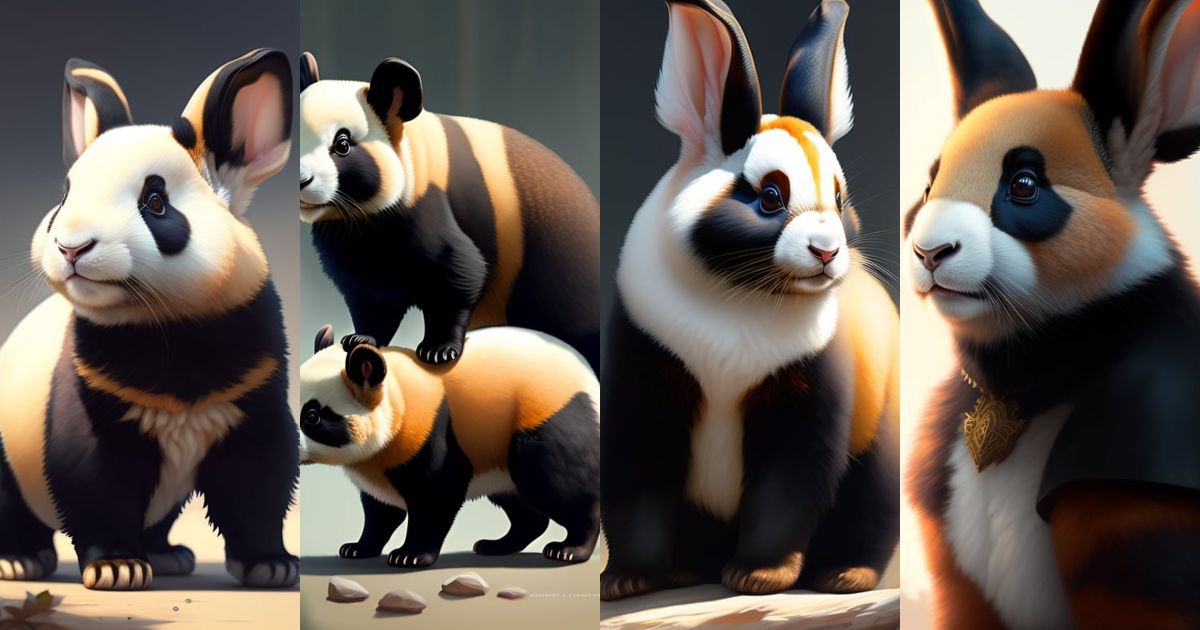 Lexica - Chimera of a rabbit and a panda, character concept design ...