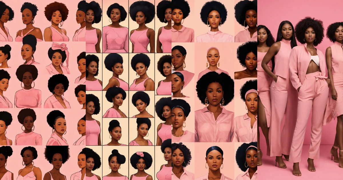Lexica - Create a 3x9 grid featuring nine distinct Black women, each ...