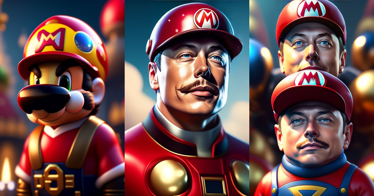 Lexica - Elon Musk as a super mario game character, hyper detailed ...