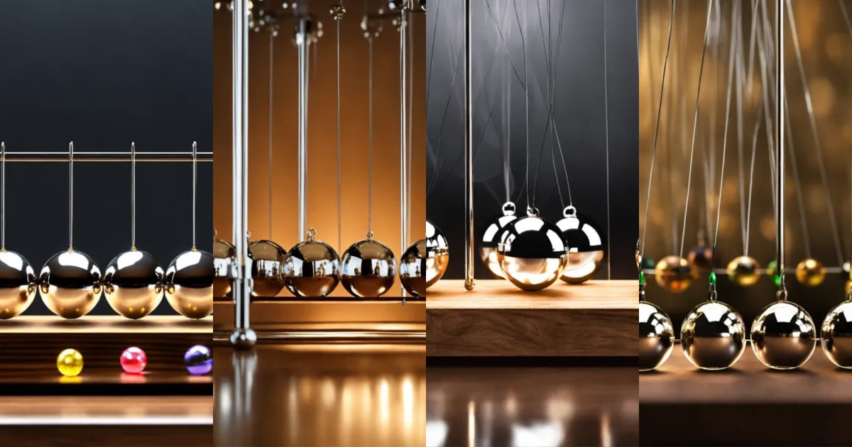 Lexica - Newtons cradle, pendulum isolated, five transparent balls ...