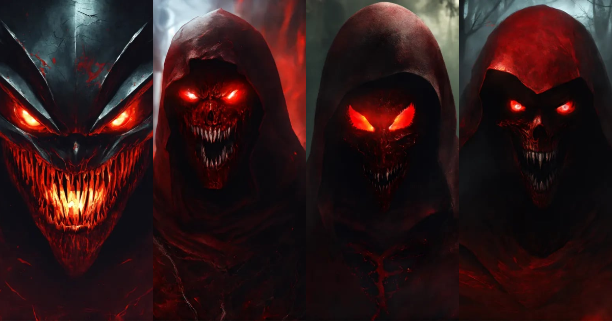 Lexica - Faceless, agressive, scary, red eye, sharp teeth entity