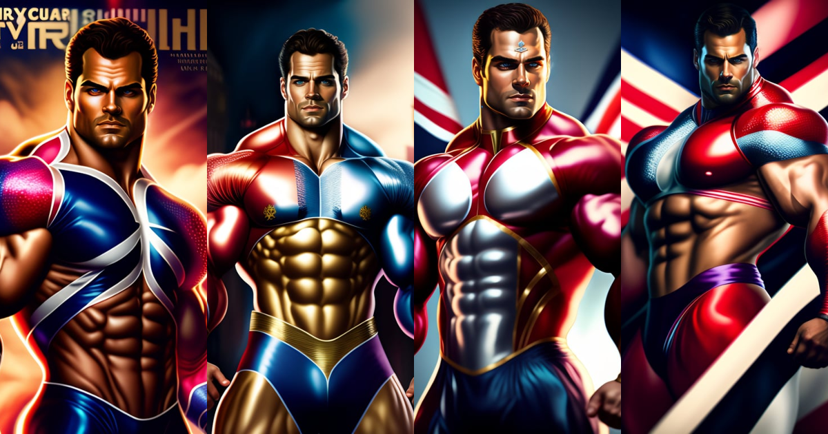 Lexica - Epic comic book cover, accurate hyper realistic Henry Cavill ...